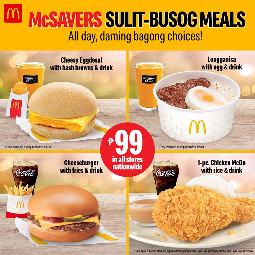 McDonald’s Now Serves McSavers Sulit Busog Meals All Day - MegaBites