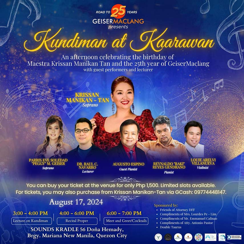 Kundiman at Kaarawan: Krissan Manikan-Tan Sings For Us - MegaBites